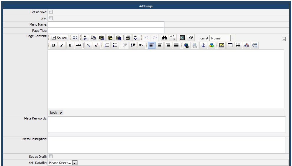 Adding or Editing a Page